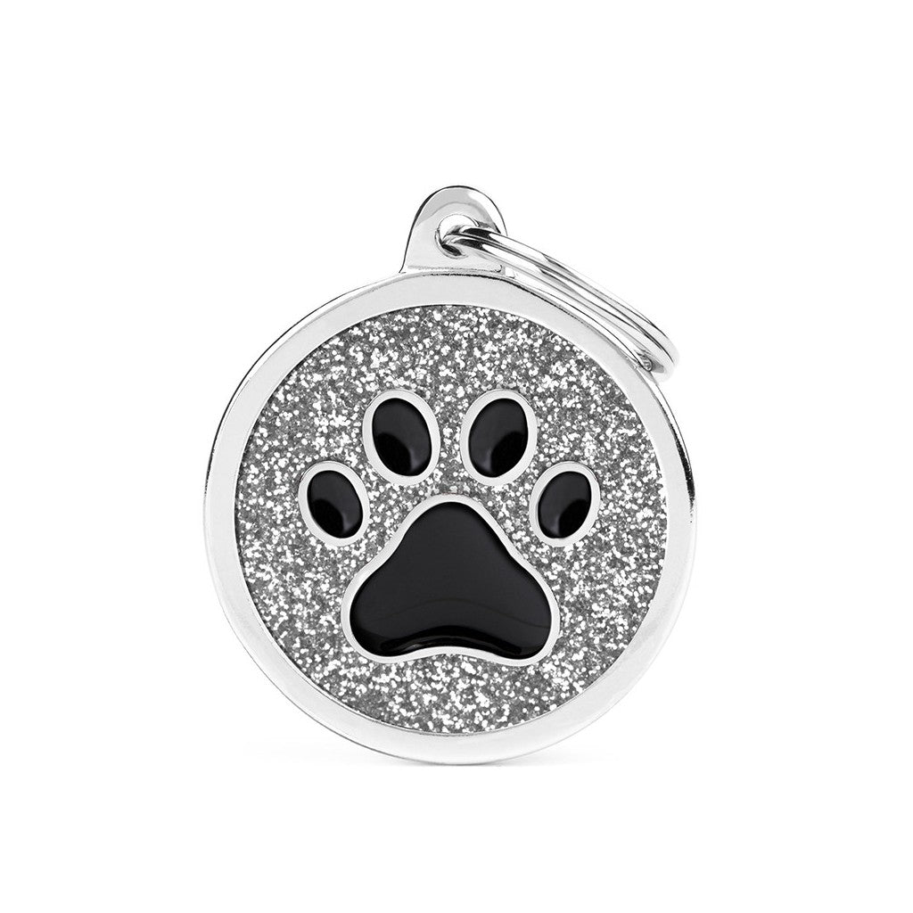 My Family Shine Grey Circle With Black Paw – Lux Pets